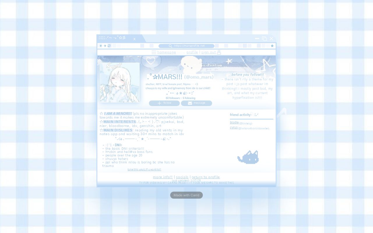 𝘮𝘢𝘳𝘴.ᐟ~ ‧₊˚ 彡